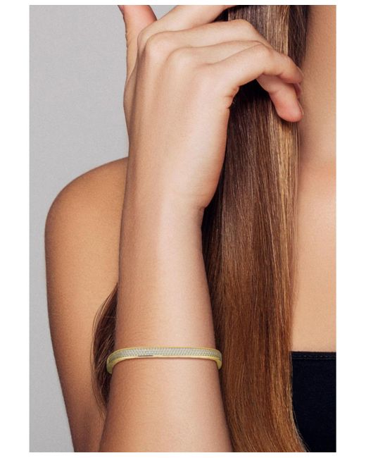 Rachel Zoe Sterling Pave Square Bangle Bracelet in White | Lyst