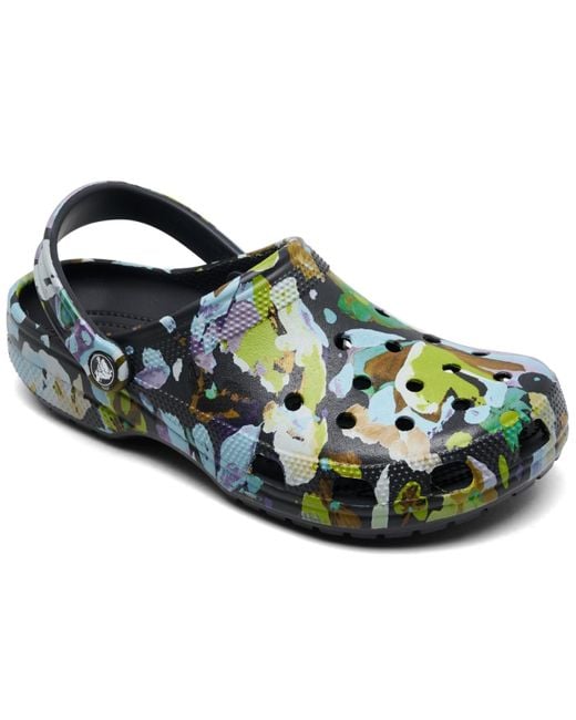 Crocs™ Classic Painted Floral Clogs From Finish Line in Green | Lyst
