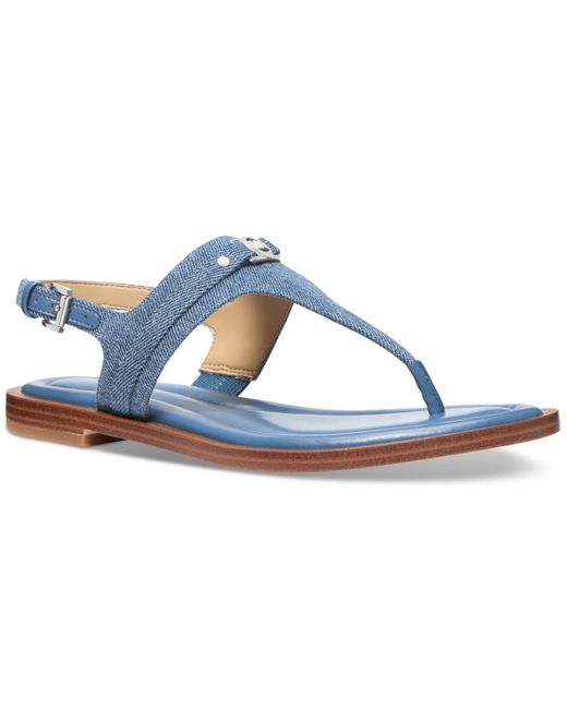 Michael Kors Michael Mandy Thong Sandals in Blue | Lyst