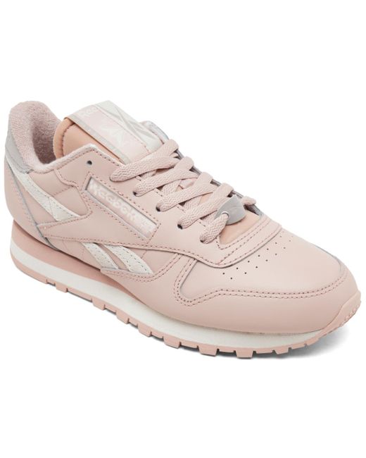 Reebok Classic Leather Casual Sneakers From Finish Line in Pink | Lyst
