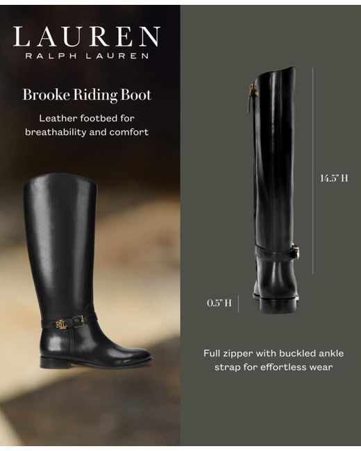 Ralph Lauren Brooke Riding Boots in Black | Lyst