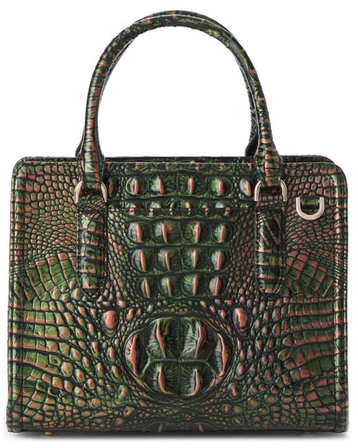 Brahmin Cami Melbourne Leather Small Satchel Bag in Green | Lyst