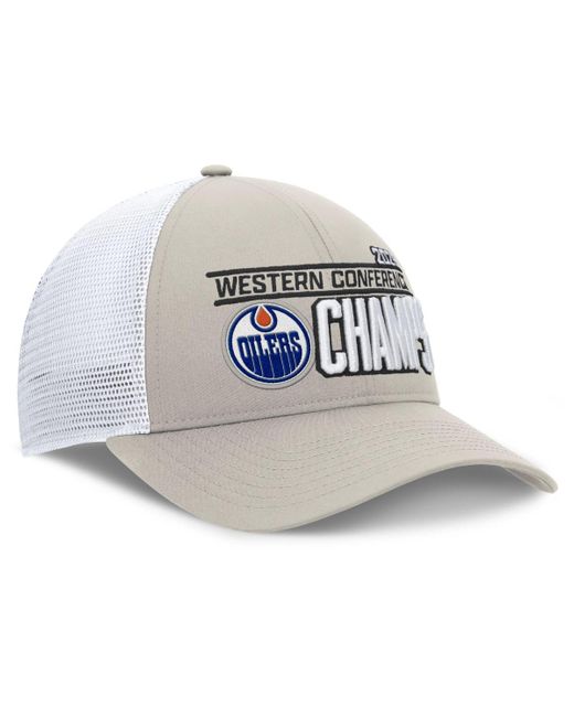 Fanatics Gray/white Edmonton Oilers 2025 Nhl Western Conference ...