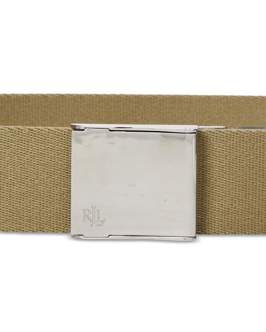 Ralph Lauren Webbed Flip-latch Tech Buckle Wide Belt in Natural | Lyst