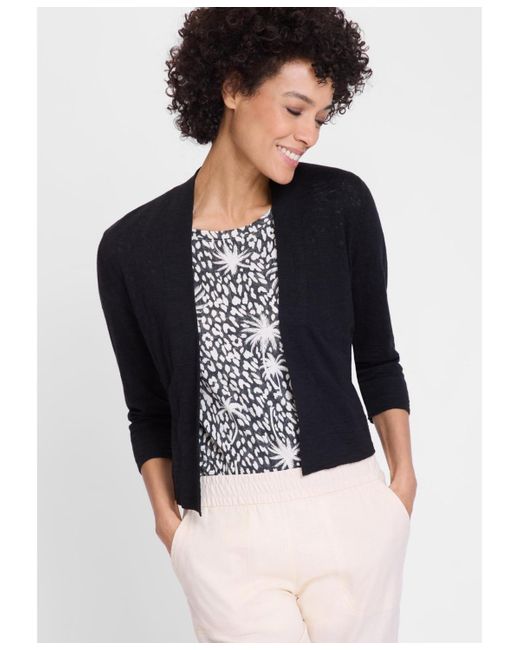 Olsen Cropped Cardigan in Black | Lyst