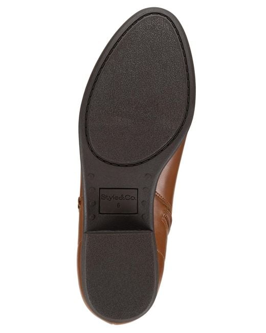 Style & Co. Aidenn Block Heel Booties in Brown | Lyst