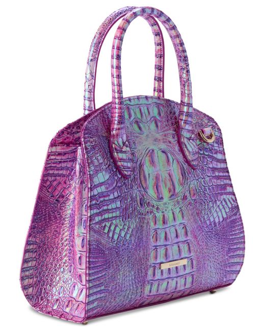 Brahmin Rosetta Melbourne Medium Leather Satchel in Purple | Lyst