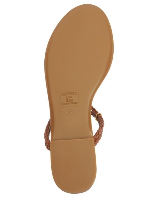 SCHUTZ SHOES Cordelia Slip-on Flat Sandals in Brown | Lyst