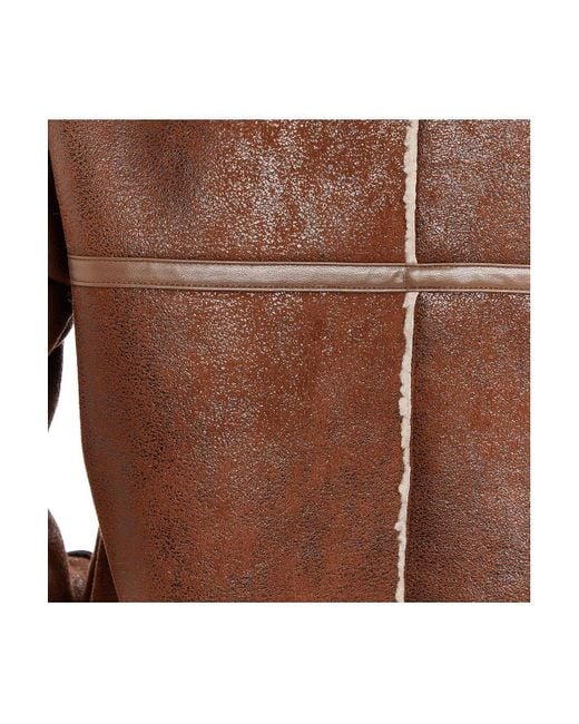 Frye Kimmy Long Faux Shearling Coat in Brown | Lyst