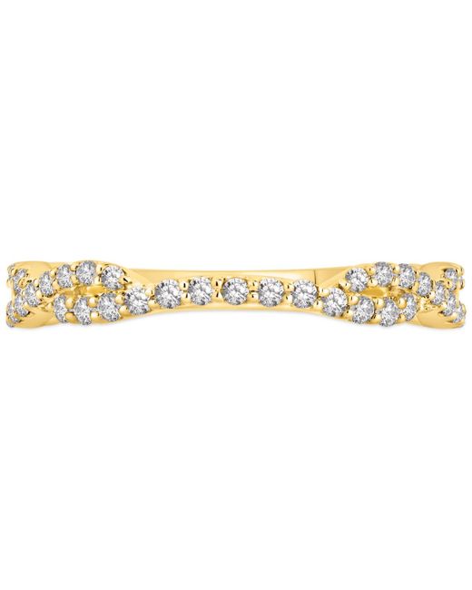 Macy's Diamond Twist Crossover Band (1/4 Ct. T.w in Metallic | Lyst
