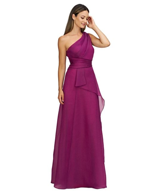 JS Collections Seraphina Organza One-shoulder Evening Gown in Purple | Lyst