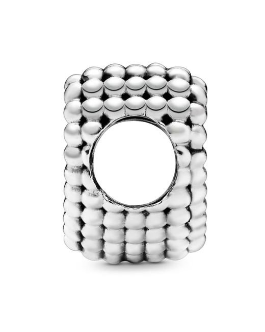 PANDORA Sterling Beaded Open Heart Charm in Metallic | Lyst