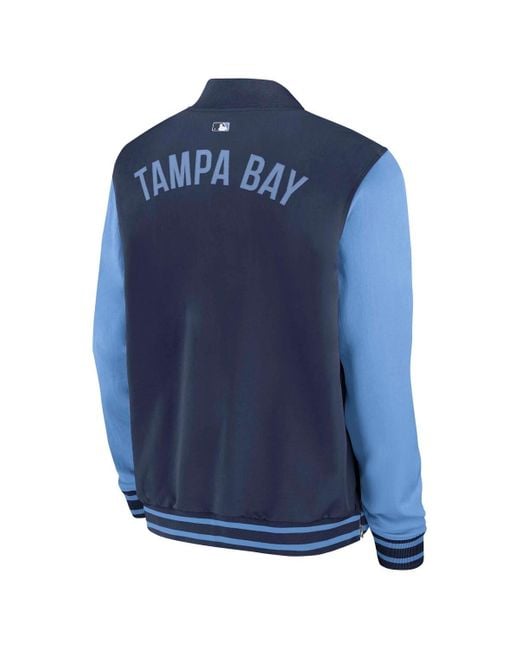 Nike Navy/light Blue Tampa Bay Rays Authentic Collection Dugout Full ...