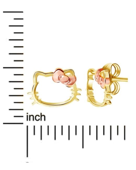 Macy's Hello Kitty Silhouette Stud Earrings in Metallic | Lyst