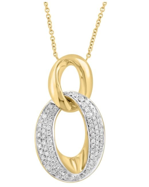 Effy Effy Diamond Interlocking Loop Pendant Necklace (1/2 Ct. T.w. in ...