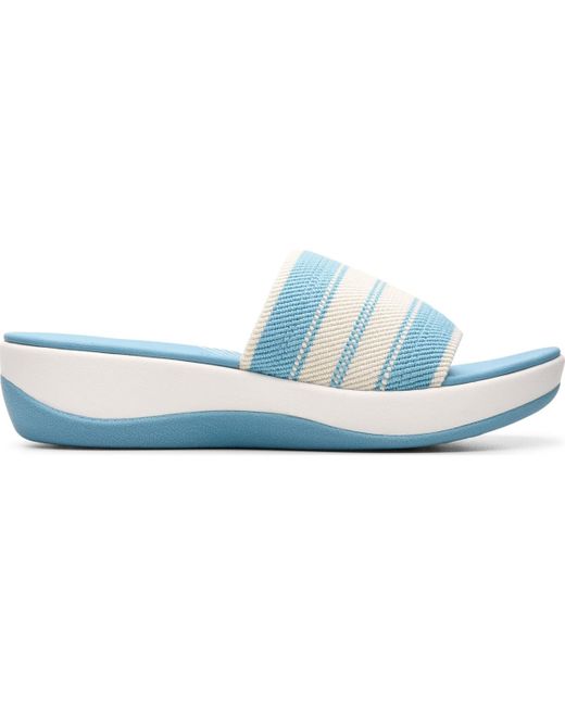 Clarks Cloudsteppers Arla Hollis Slip-on Flat Sandals in Blue | Lyst