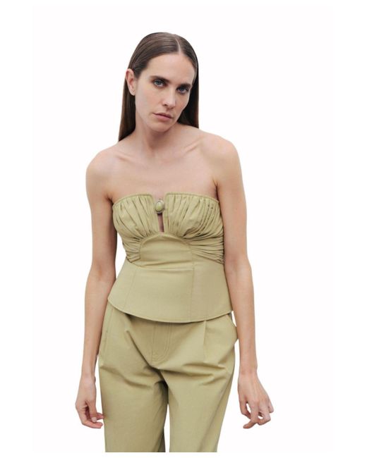 Nocturne Almond-accented Crop Top in Green | Lyst