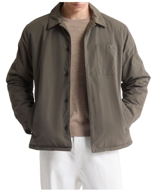 Calvin Klein Crinkle Nylon Insulated Shirt Jacket in Black for Men | Lyst