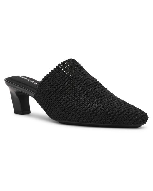 Anne Klein Sianna Knit Block Heel Mules in Black | Lyst