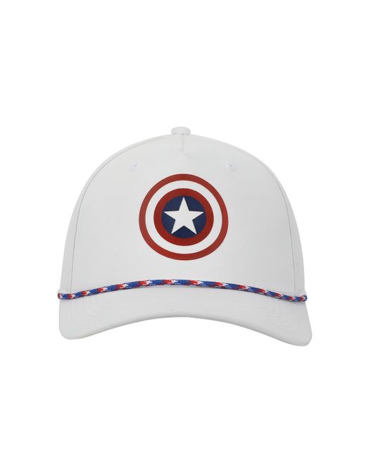 Marvel Universe Captain America Shield Elite Flex Snapback Hat in White ...