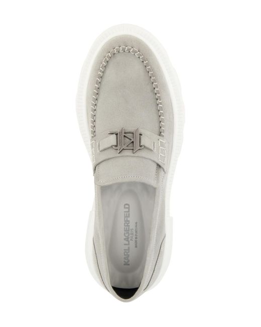 Karl Lagerfeld White Label Suede Kl Bit Moccasin Loafers for Men | Lyst