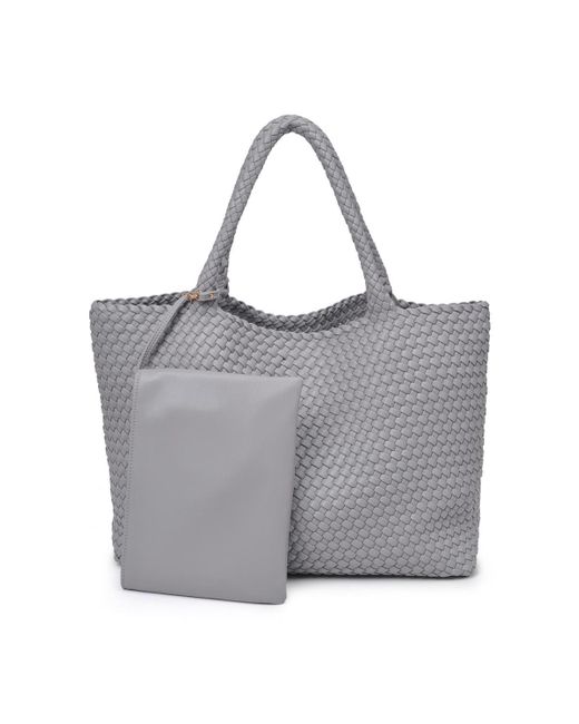 Moda Luxe Solana Large Woven Tote Bag in Gray | Lyst