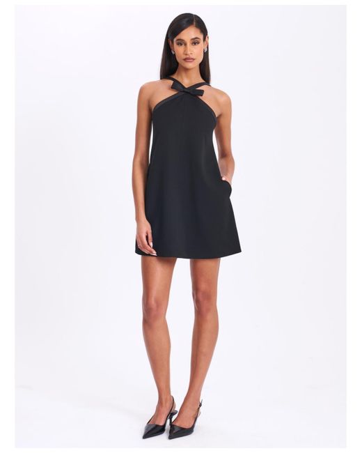 Miss Circle Caitlin Satin Trim Mini Dress in Blue | Lyst