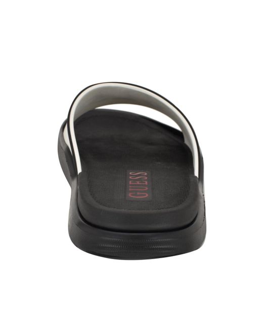 Guess Mylas Branded Slip On Fashion Slides in Black for Men | Lyst