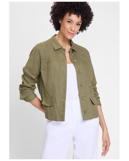 Olsen Linen Blend Jacket in Green | Lyst