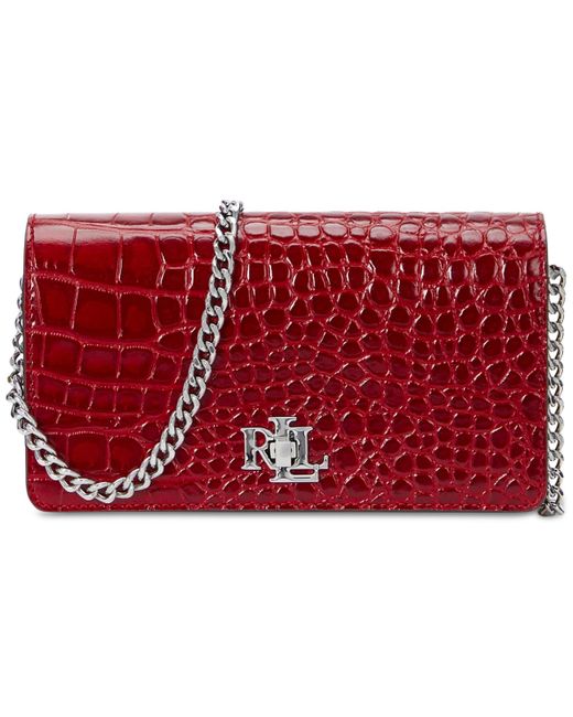 Ralph Lauren Embossed Crossbody Turn-lock Tech Case in Red | Lyst