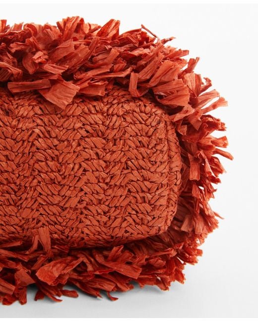 Mango Fringed Clutch Bag in Red | Lyst