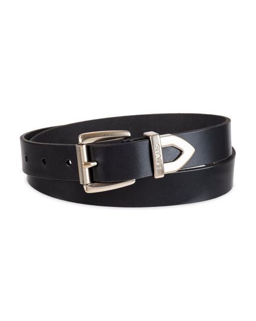 Levi's Western Metal Tip End Leather Belt in Black | Lyst