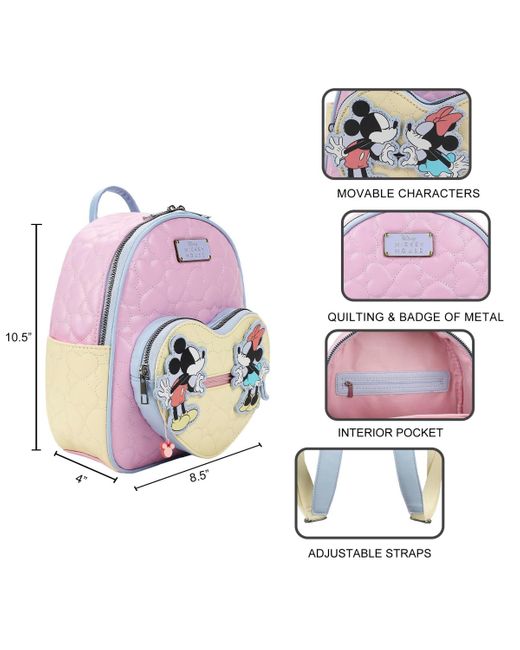 Disney Mickey Mouse And Minnie Mouse 10.5" Mini Backpack With Movable ...