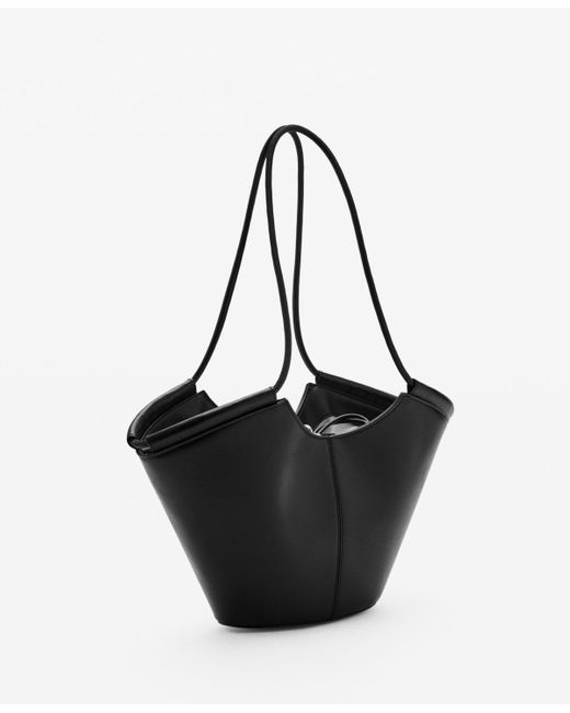 Mango Shopper-style Shoulder Bag in Black | Lyst