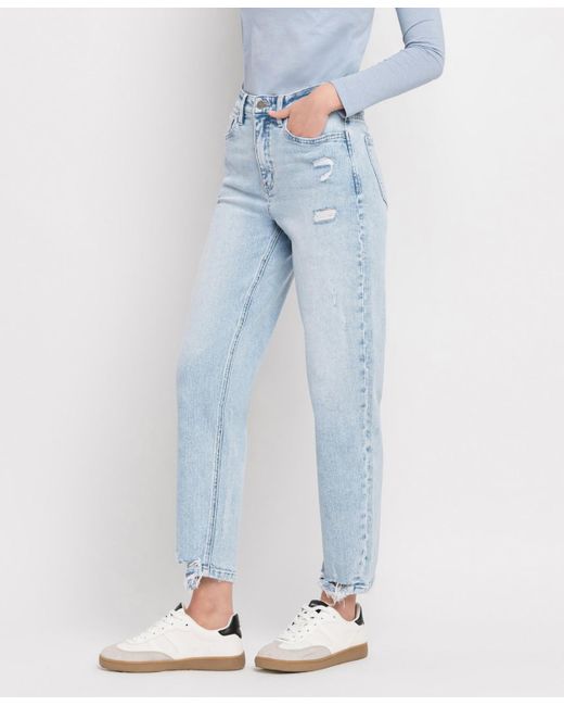 Flying Monkey Super High Rise Barrel Leg Jeans in Blue | Lyst