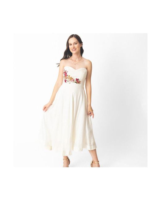 Ras Fit And Flare Midi Dress in White | Lyst