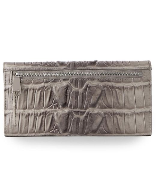 Brahmin Cordelia Textured Trifold Wallet in Gray | Lyst