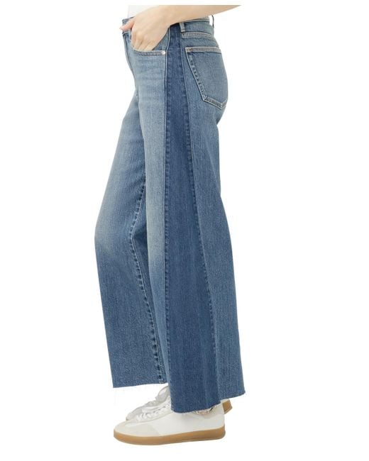 Silver Jeans Co. Isbister High Rise Two-tone Wide Leg Jeans in Blue | Lyst