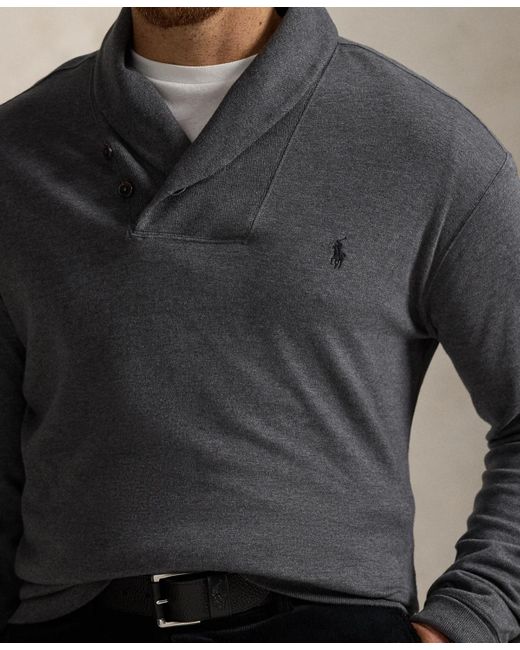 Polo Ralph Lauren Lauren Ralph Lauren Big & Tall Luxury Jersey Shawl-collar Pullover in Gray for ...