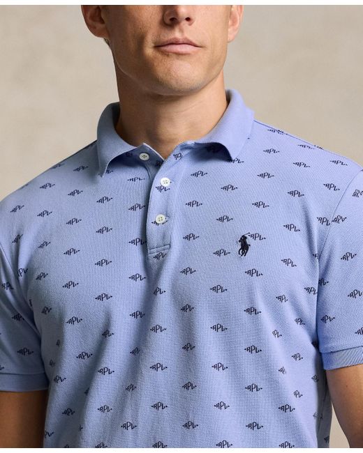 Polo Ralph Lauren Classic-fit Monogram Stretch Polo Shirt in Blue for ...