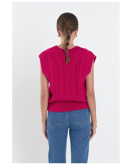 English Factory Cable Knit Vest in Red | Lyst