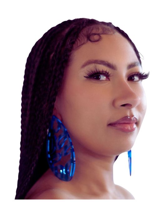 Swanky Designs Cutout Studs in Blue | Lyst