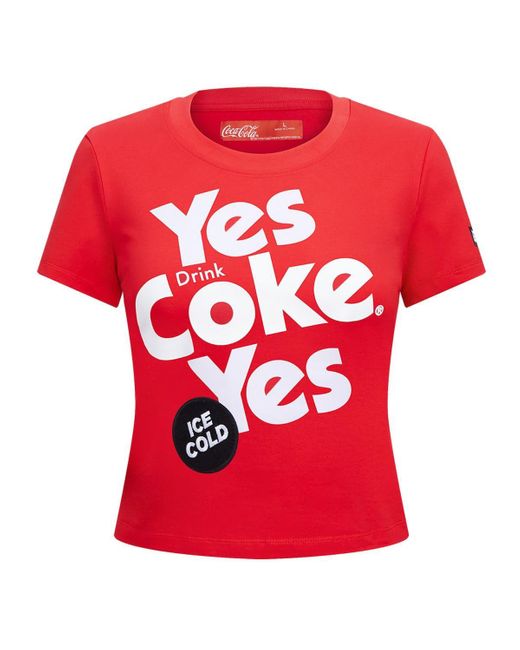 FREEZE MAX Coca-cola Yes Coke Yes Baby Doll Cropped T-shirt in Red | Lyst
