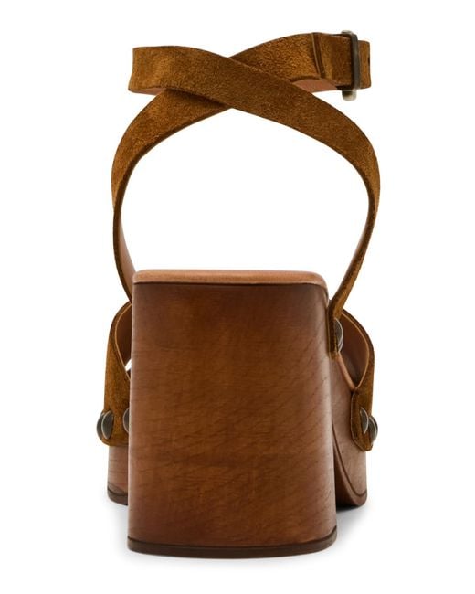Steve Madden Karsin Wooden Platform Sandals in Brown | Lyst
