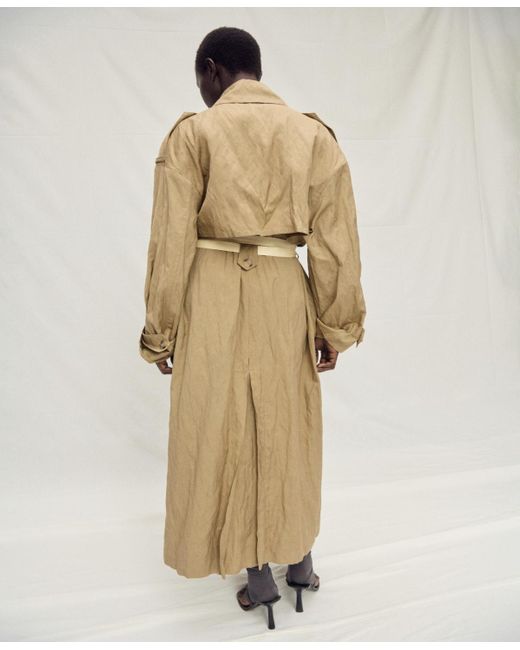 Mango Oversized Wrinkled Effect Trench Coat in Natural | Lyst