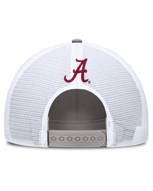 Nike Gray/white Alabama Crimson Tide 2025 On-field Rise Patch Trucker ...