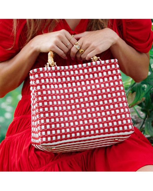 BrunnaCo Tuku Los Angeles Recycled Market Tote Bag in Red | Lyst