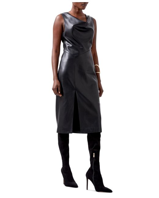 French Connection Elettra Faux-leather Dress in Black | Lyst