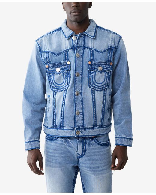 True Religion Oversize Rope Stitch Jimmy Jacket in Blue for Men | Lyst