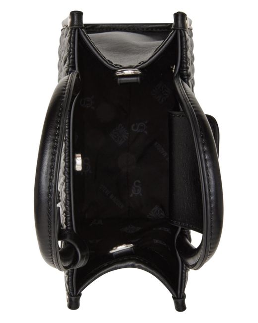 Steve Madden Natural Larry Matelasse Mini Box Tote Bag in Black | Lyst